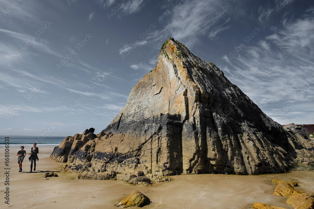 roche piton rocheux falaise bretagne plage crozon camaret paysage côte ...
