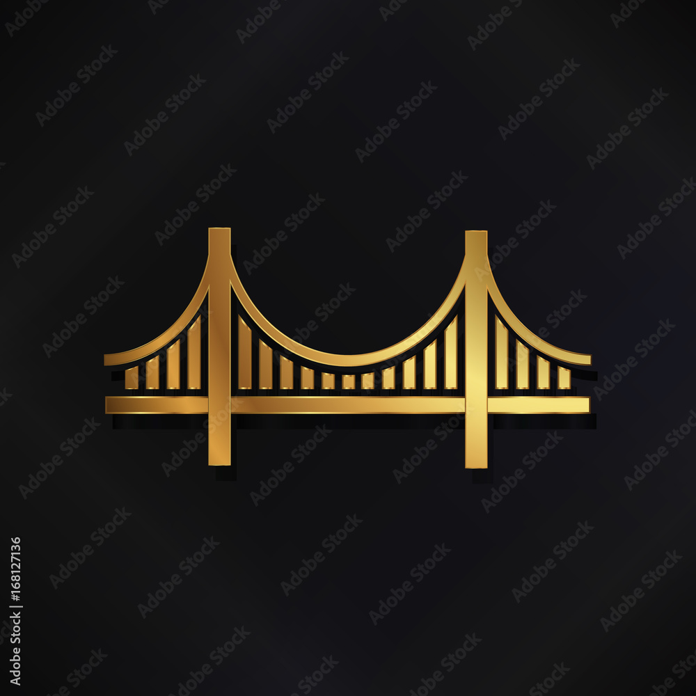 Golden San Francisco Bridge vector logo image Stock Vector | Adobe Stock
