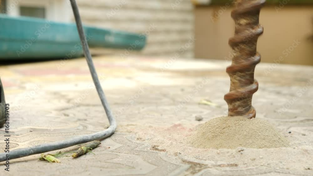 Drill During Operation. Closeup. drilling of the wells. 4k. Slow motion ...