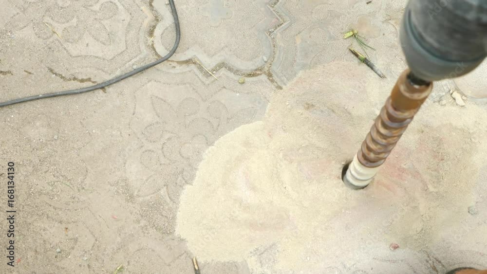 Drill During Operation. Closeup. drilling of the wells. 4k. Slow motion ...
