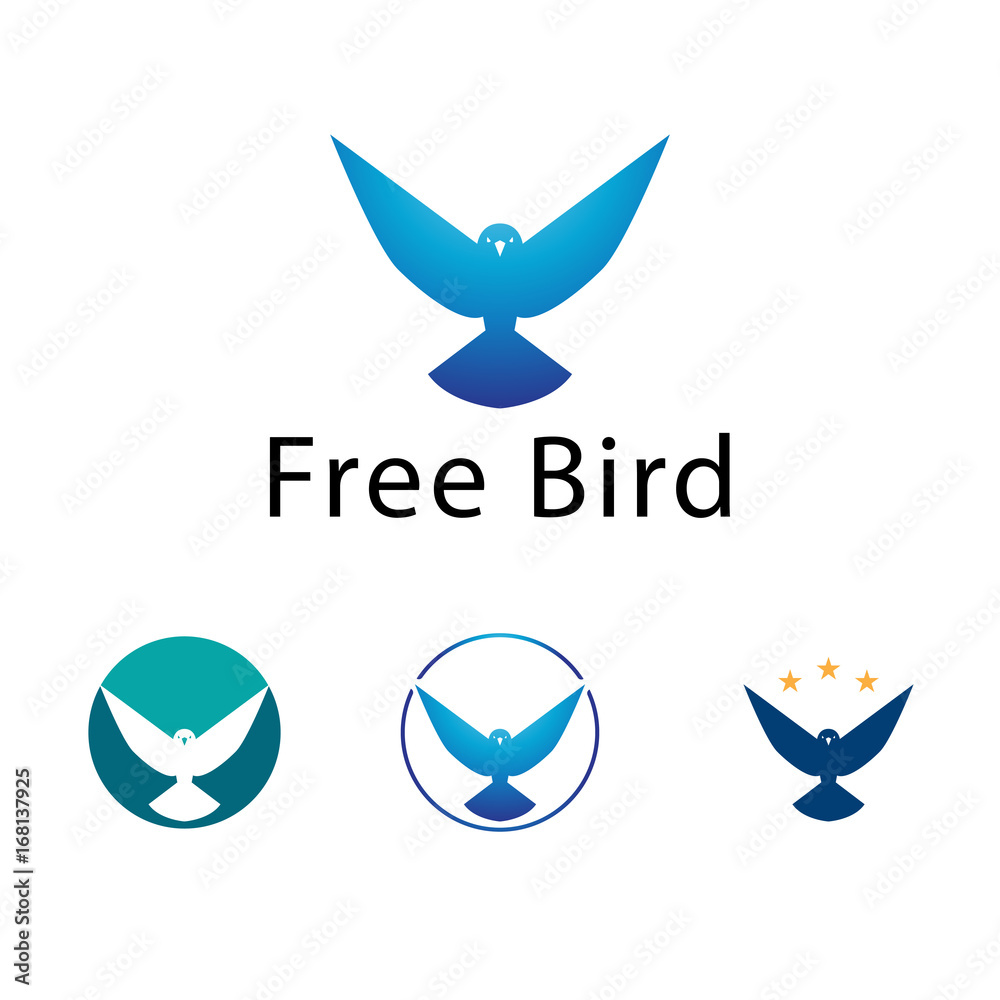 Cute Bird Flying Wings Symbolize Freedom Logo Stock Vector | Adobe Stock