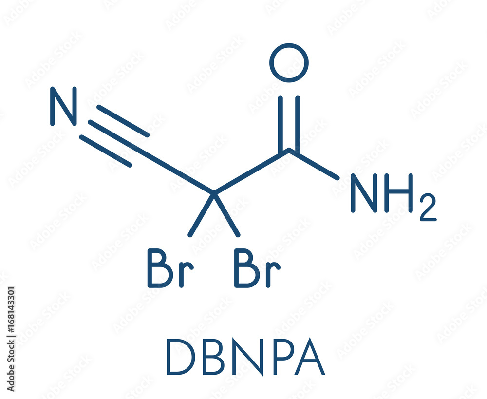 Vettoriale Stock 2,2-dibromo-3-nitrilopropionamide (DBNPA) biocide ...