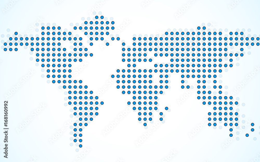 Abstract world map of dots on white background. Vector Stock Vector ...