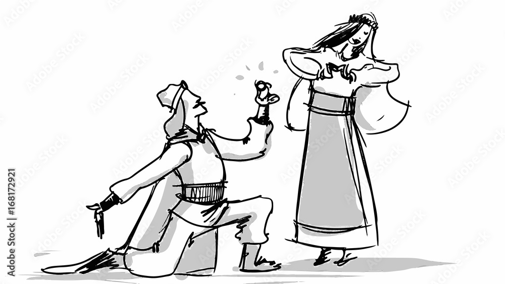 Princess And Prince Sketch