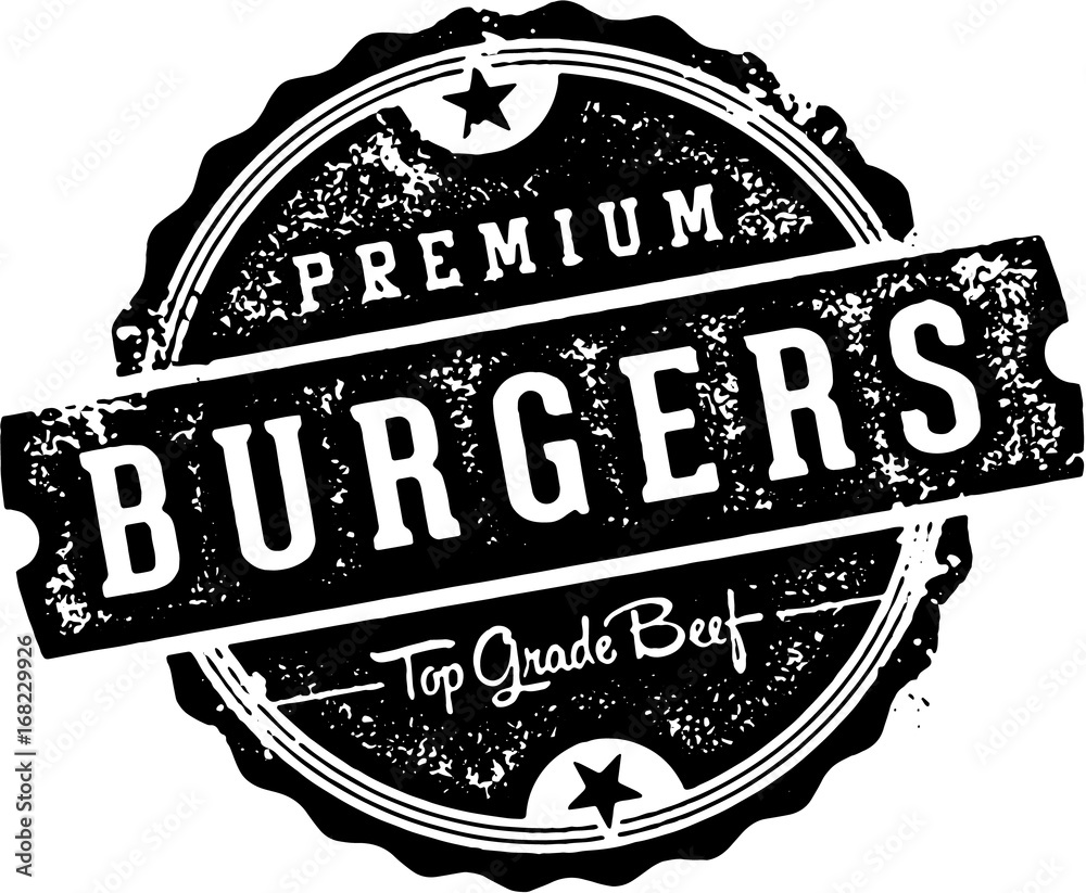 Premium Vintage Beef Burgers Stamp Stock Vector | Adobe Stock
