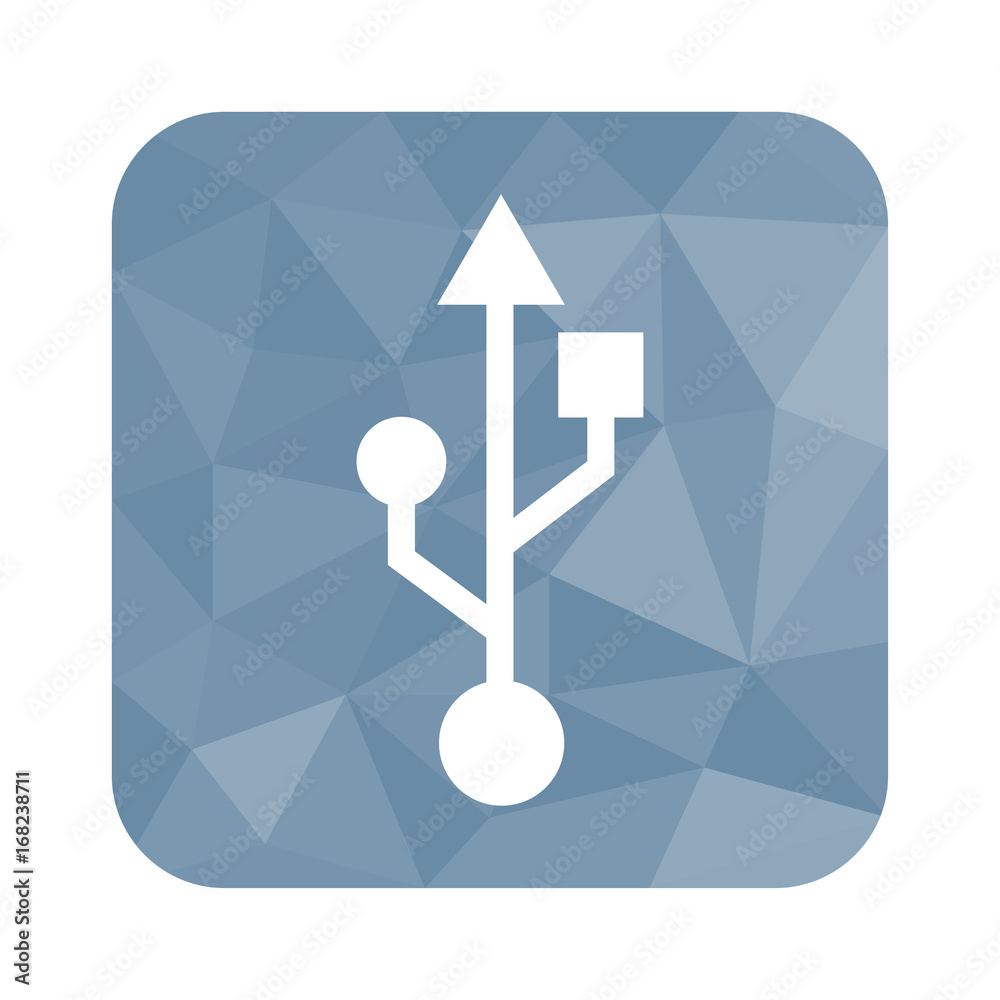 Low Poly Button - USB-Symbol Stock-Vektorgrafik | Adobe Stock
