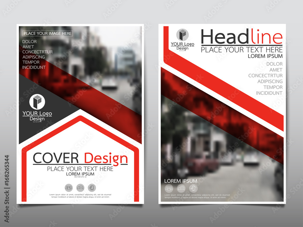red flyer cover business brochure vector design, Leaflet advertising ...