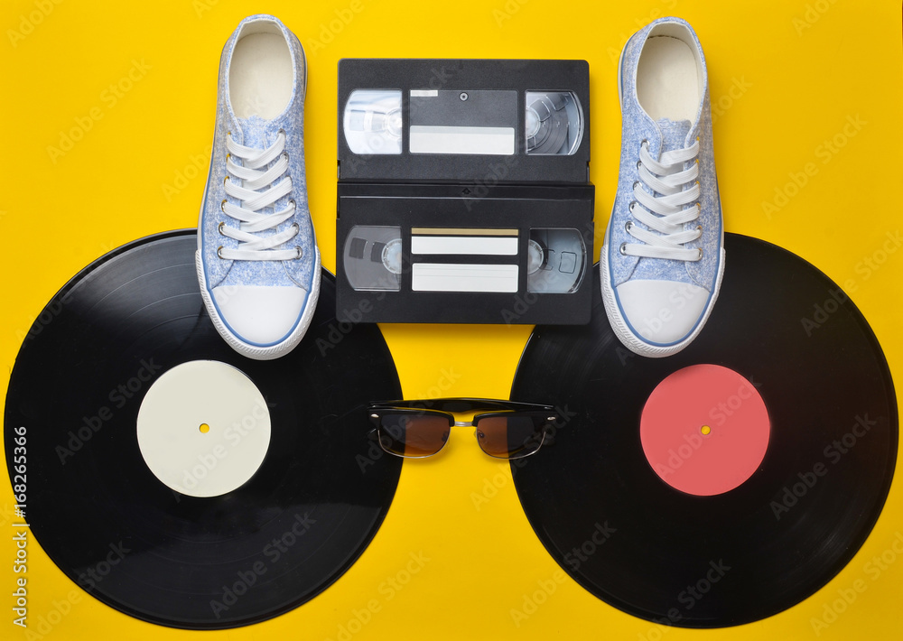 The concept is vintage, retro, past times. Hipster look from the 80s ...