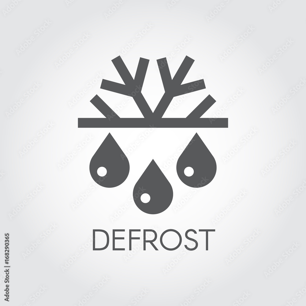 Snowflake and drop icon. Symbol of defrosting, air conditioning and ...