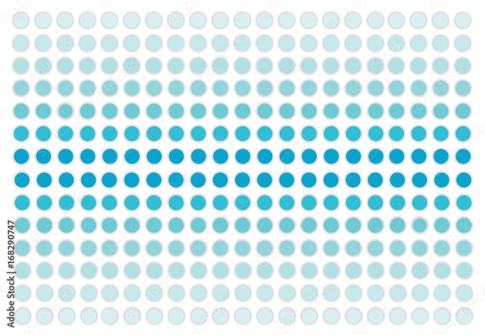 bright vector blue polka dots isolated on white background, color ...