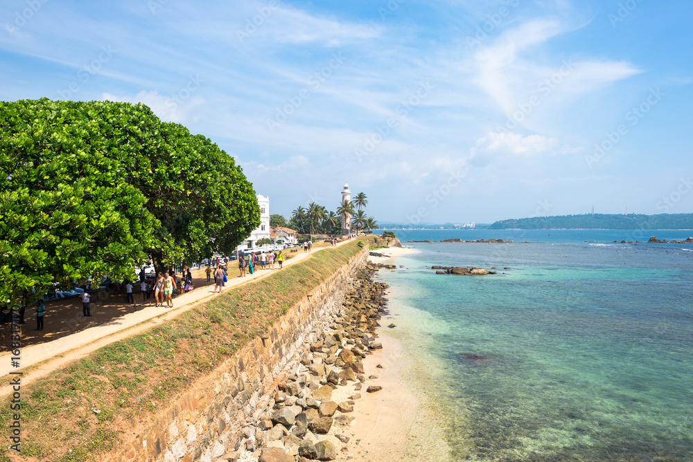 Lighthous in Galle Fort, also known as the Dutch Fort or the Ramparts ...