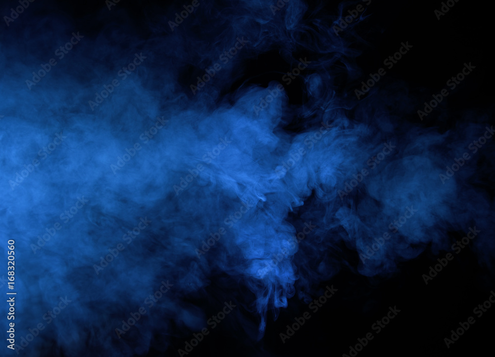 Abstract blue smoke on a dark background Stock Photo | Adobe Stock