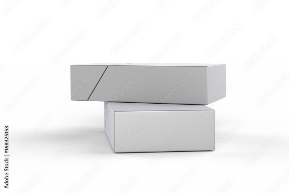 3D render composition of two king size cigarette boxes or packs on a ...