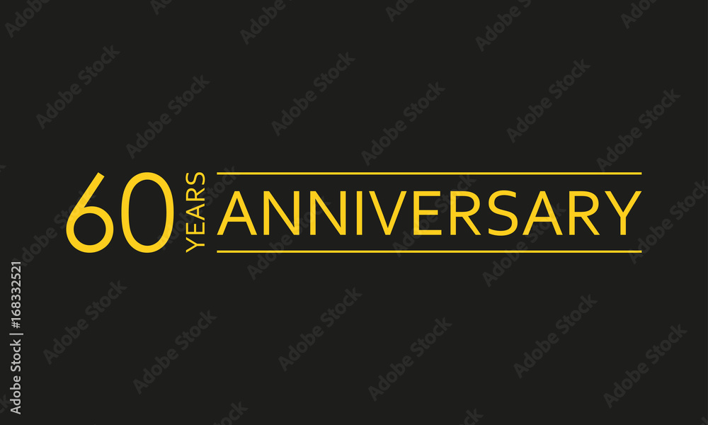 60 years anniversary emblem. Anniversary icon or label. 60 years ...