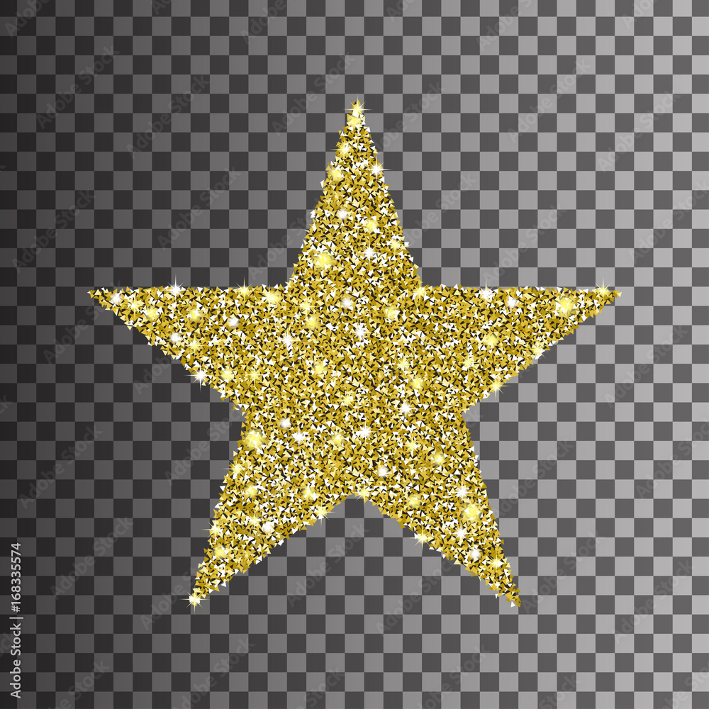Gold Glitter Star on Transparent Background Stock Vector | Adobe Stock
