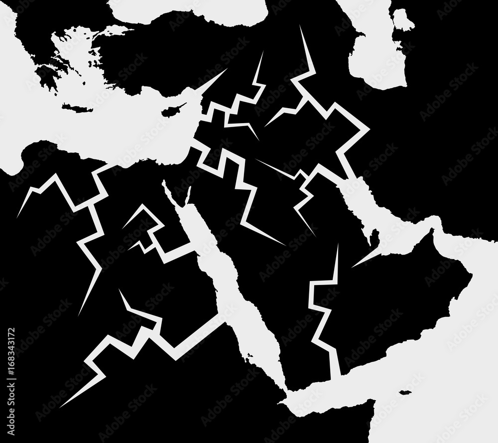Muslim World Map Black And White Clipart