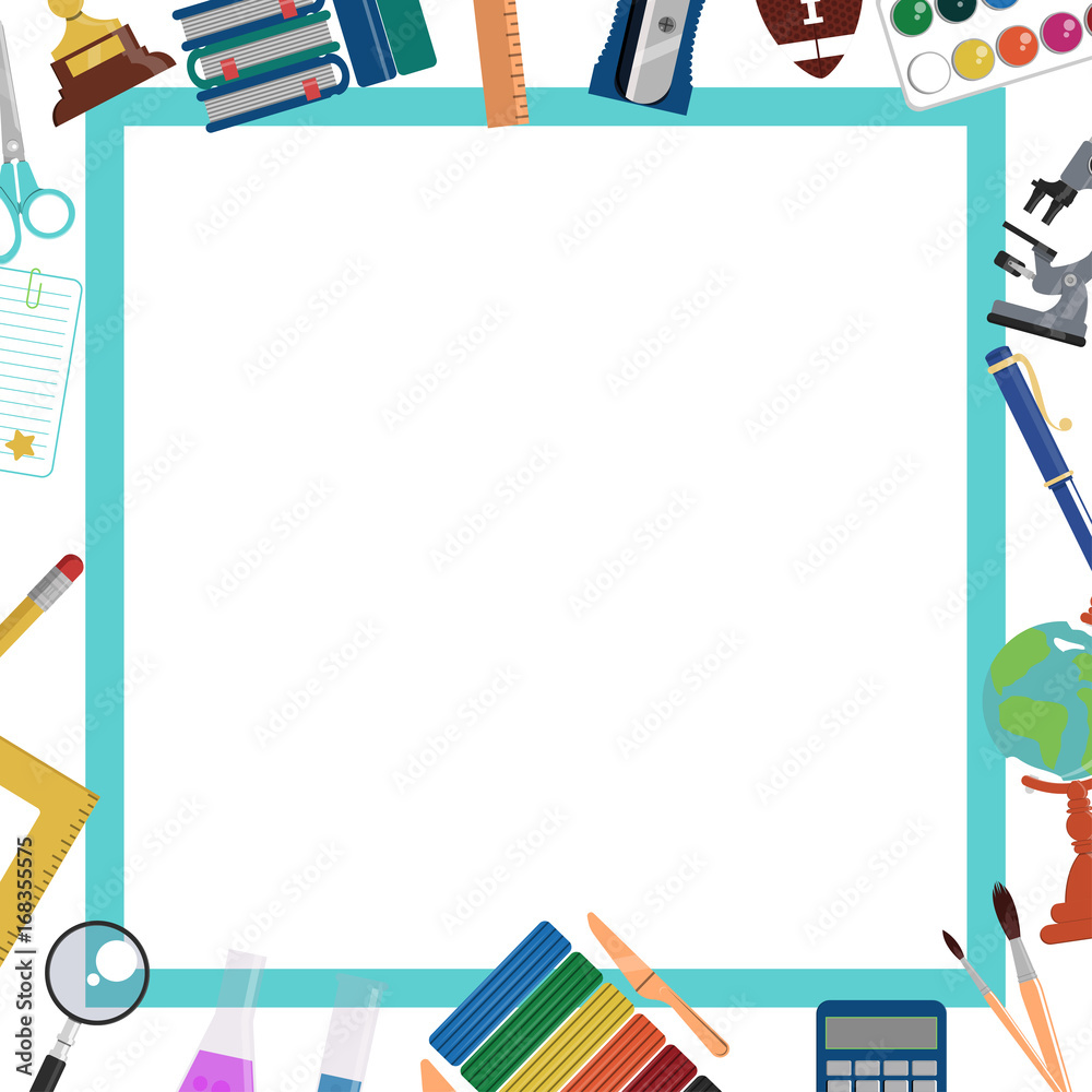 School backgroud. Frame and template for education design in space for ...
