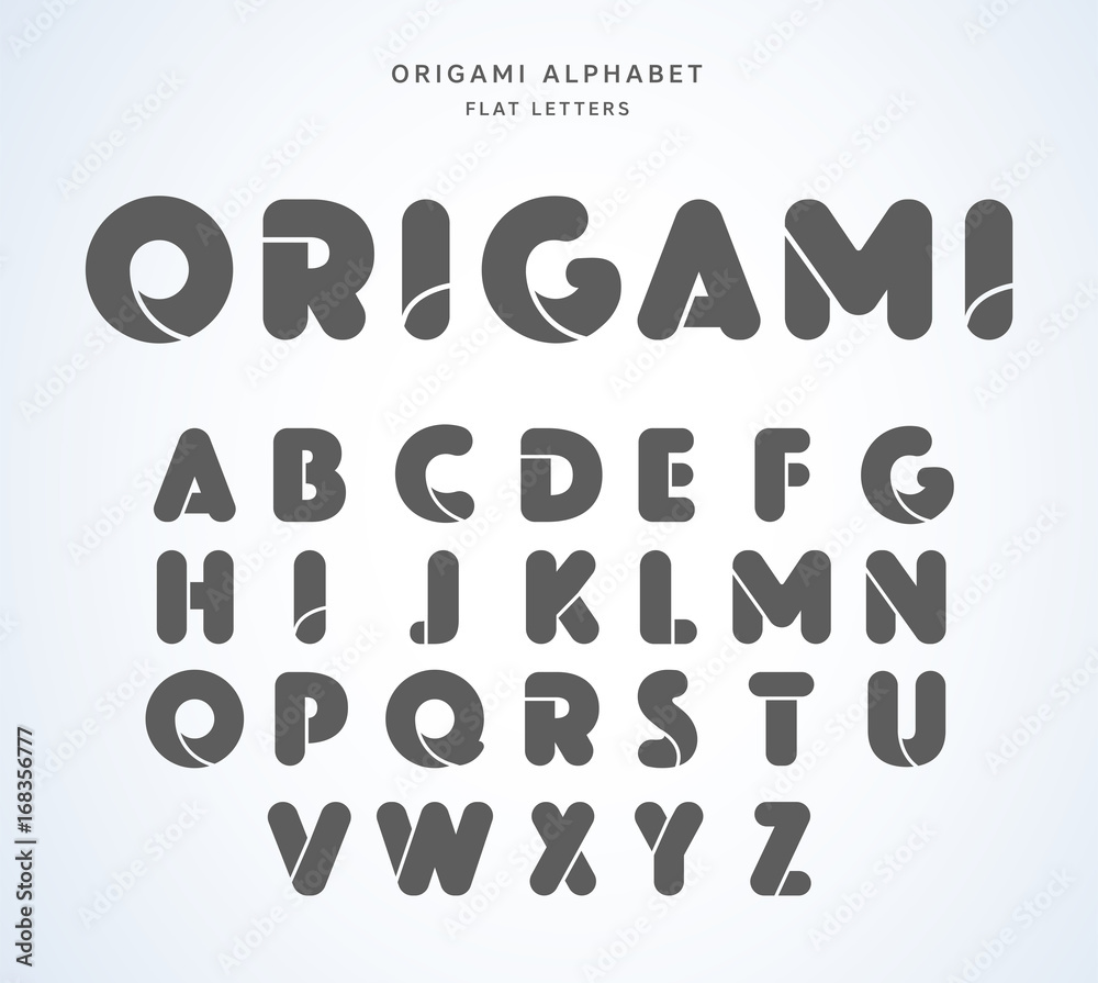 Vector origami alphabet. Flat letters collection Stock Vector | Adobe Stock
