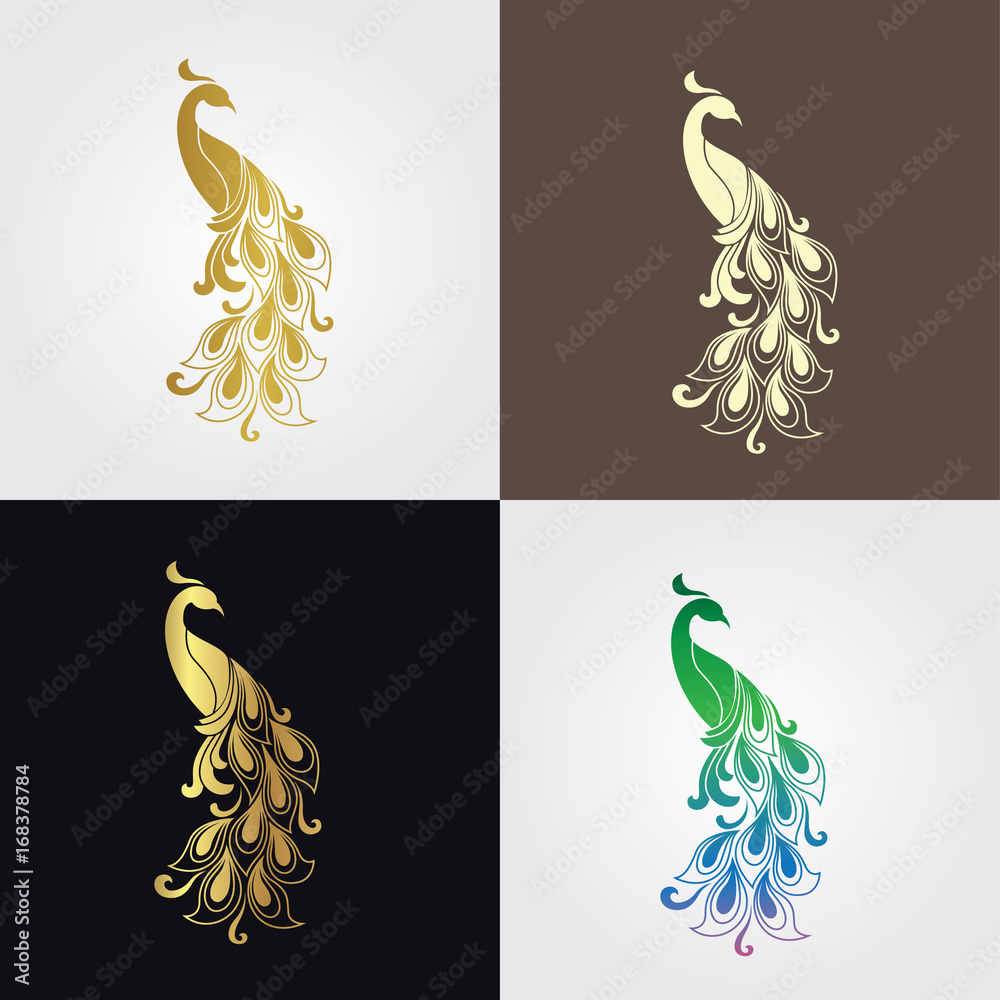 Peacock Logo Stock Vector Adobe Stock