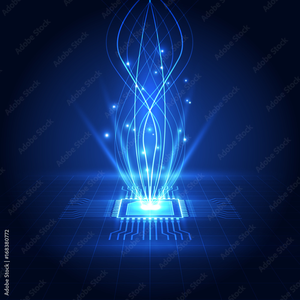 Vector graphics. chip processor speed technology background. vector illustration Stock Vector ...