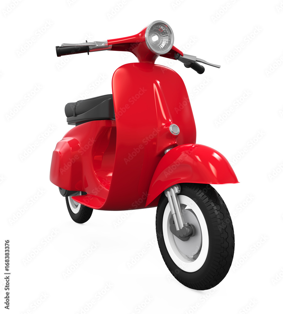 Vintage Retro Scooter Isolated Stock Illustration | Adobe Stock