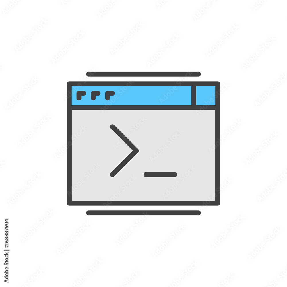 Command console filled outline icon, line vector sign, linear colorful ...