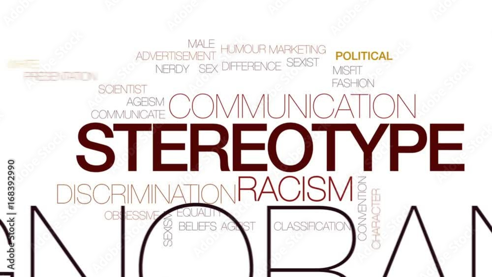 Stereotype animated word cloud, text design animation. Kinetic ...