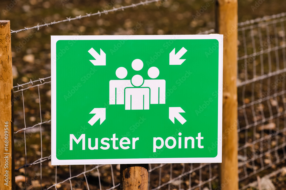 Emergency muster point on a construction site. Stock Photo | Adobe Stock