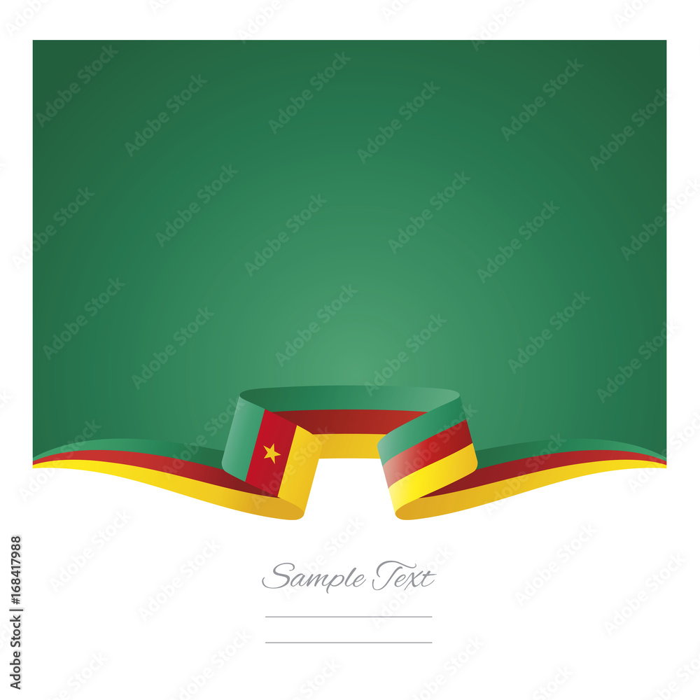 Abstract background Cameroon flag ribbon Stock Vector | Adobe Stock