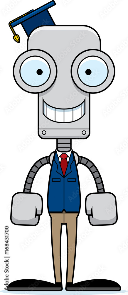 Cartoon Smiling Teacher Robot Stock Vector | Adobe Stock