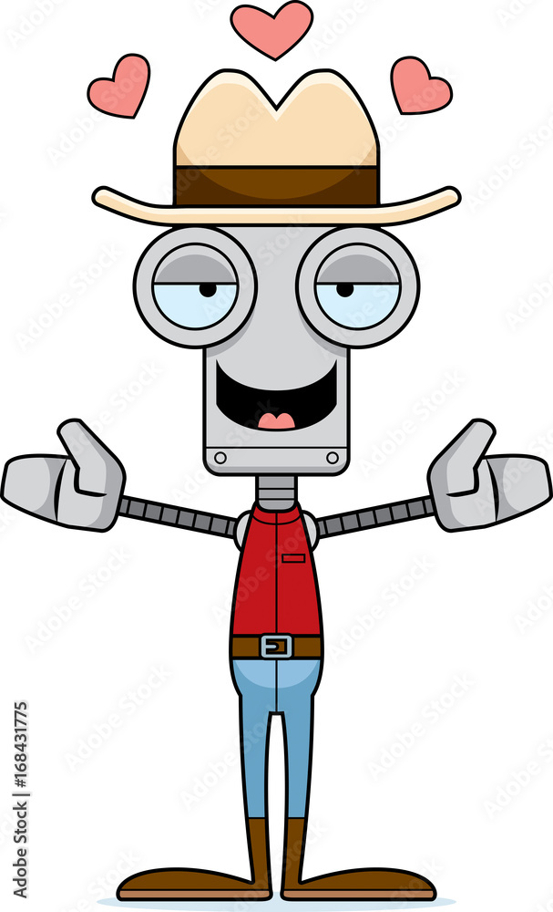 Cartoon Cowboy Robot Hug Stock Vector | Adobe Stock