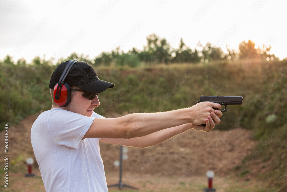 Young blond handsome secret service agent soldier training military ...
