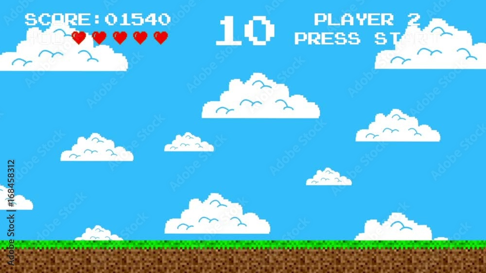 Old Video Game Screen Stock Video | Adobe Stock