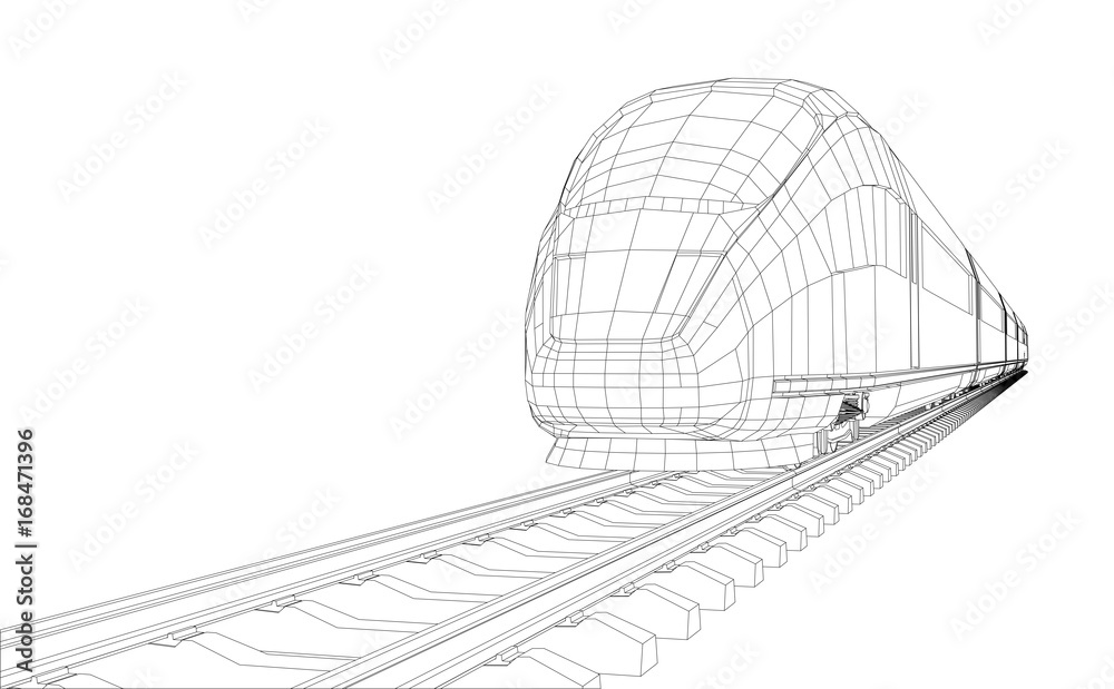 Train outline vector Stock Vector | Adobe Stock