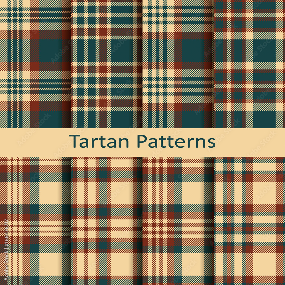 set of ten seamless vector tartan patterns. design for packaging ...