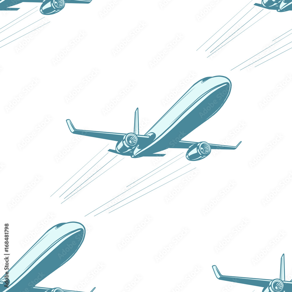 Aircraft aviation airplane air transport seamless pattern isolat Stock ...