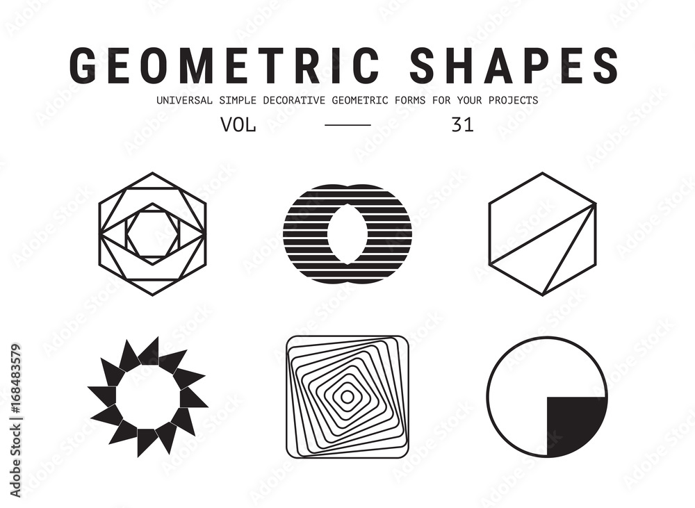 Universal geometric shapes set Stock Vector | Adobe Stock
