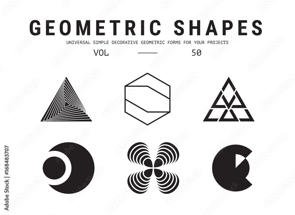 Universal geometric shapes set Stock Vector | Adobe Stock