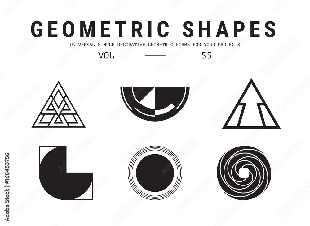 Universal geometric shapes set Stock Vector | Adobe Stock