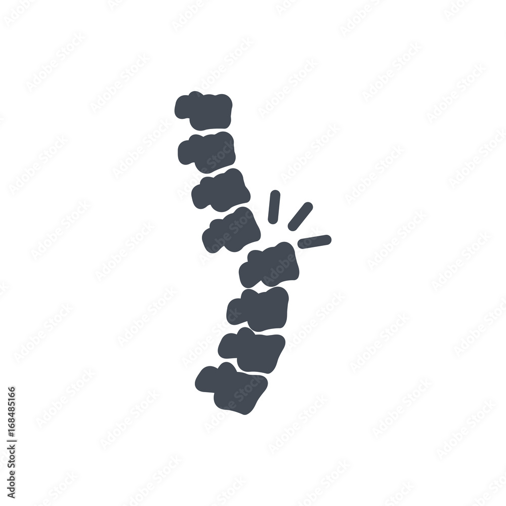 Broken Bones Human Body silhouette Icon spine back Stock Vector | Adobe ...