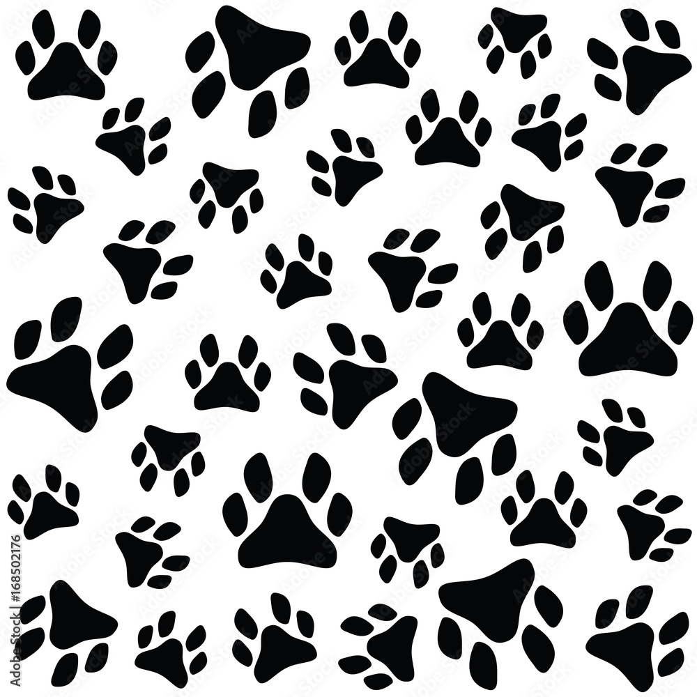 Paw print seamless Stock Vector | Adobe Stock