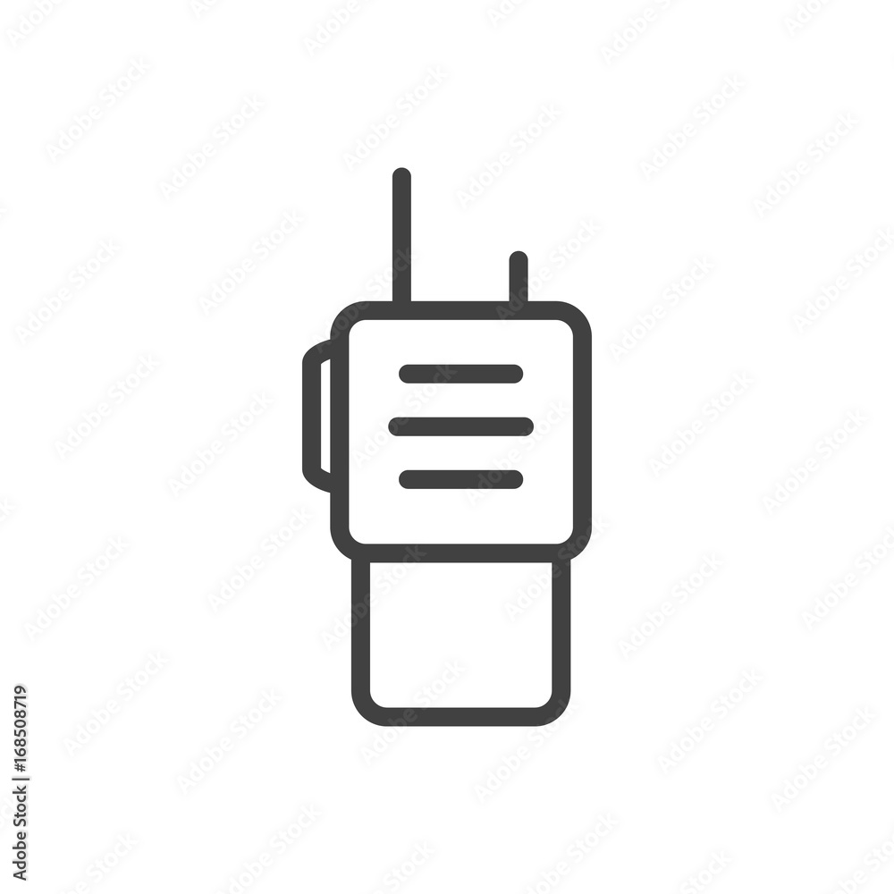 Isolated Remote Ratio Outline Symbol On Clean Background. Vector Walkie ...