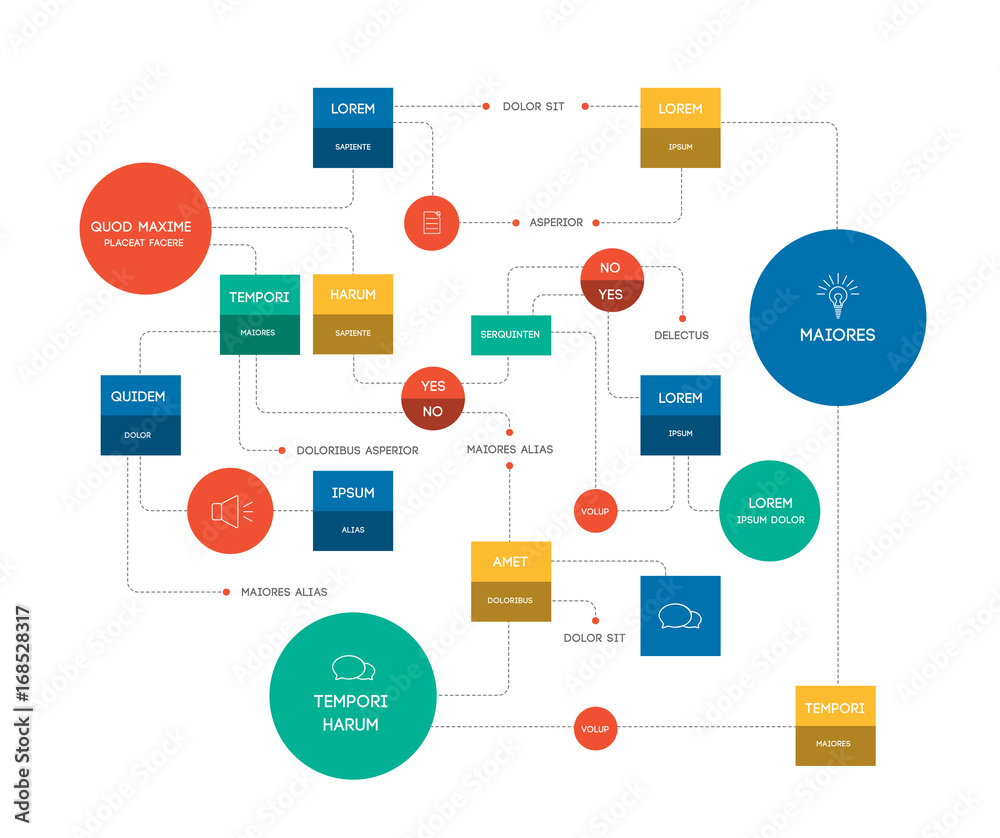 Vetor de Flowchart big. Template, scheme, diagram, infographic. do ...