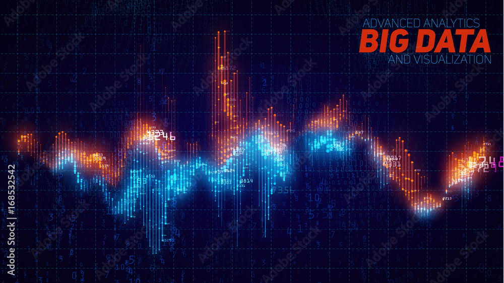 Vector abstract financial big data graph visualization. Stock index ...