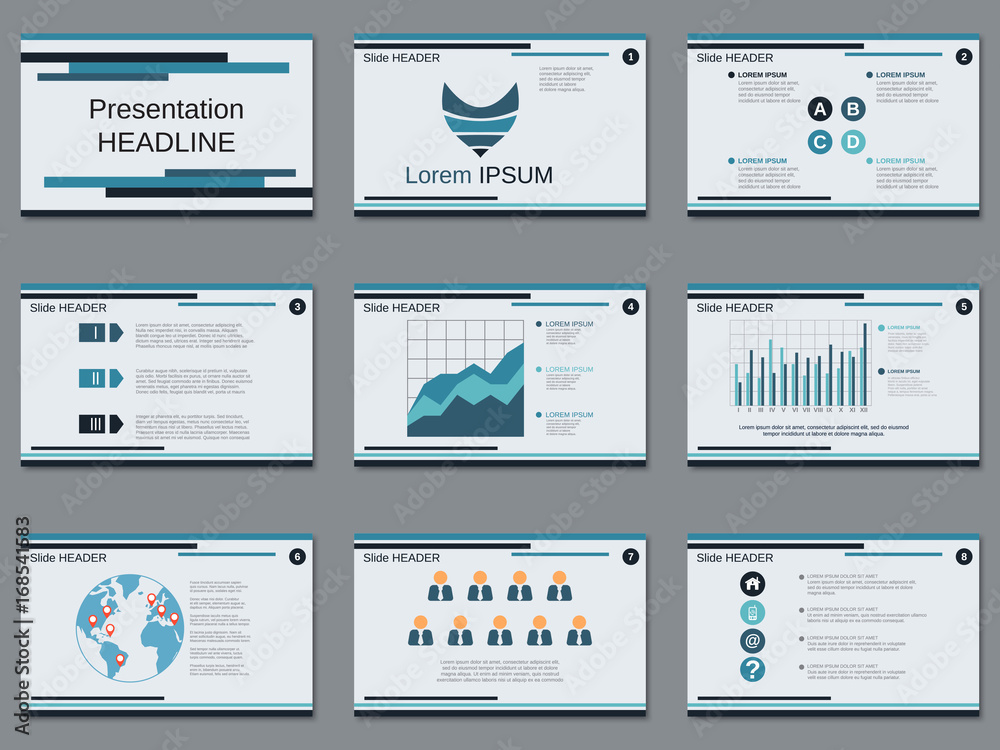 Professional business presentation, slide show vector design template ...