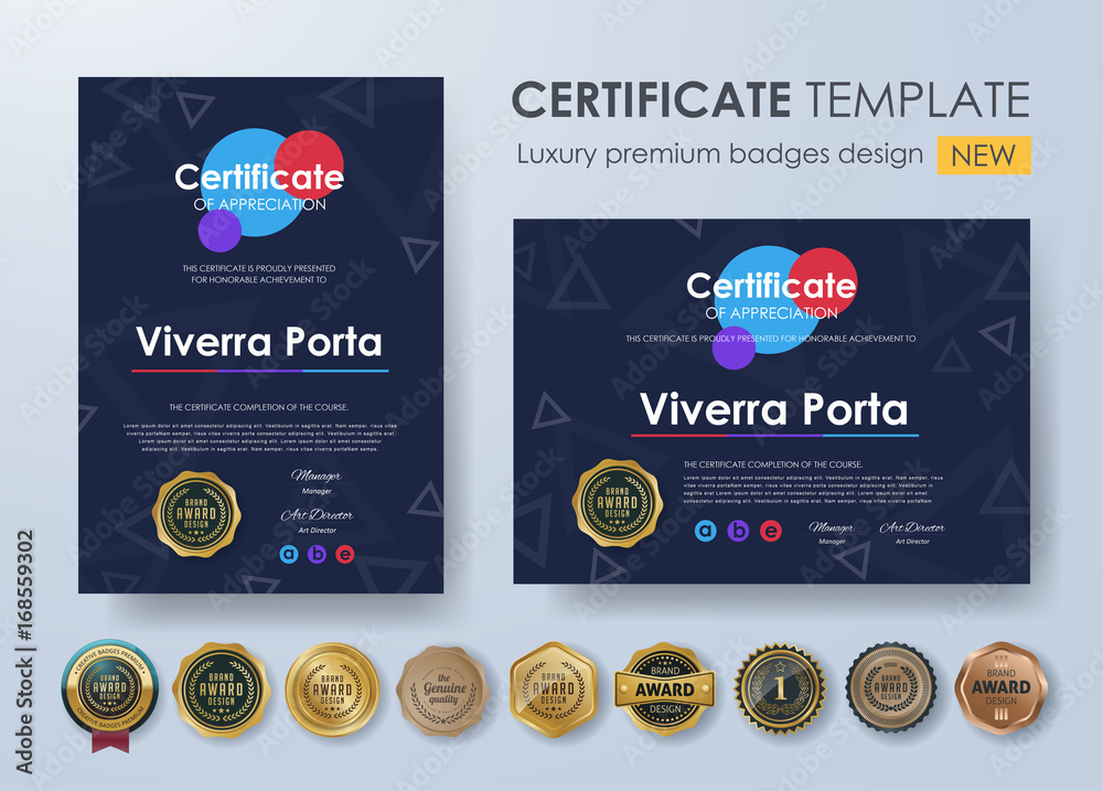 certificate template with modern pattern,diploma,Vector illustration ...