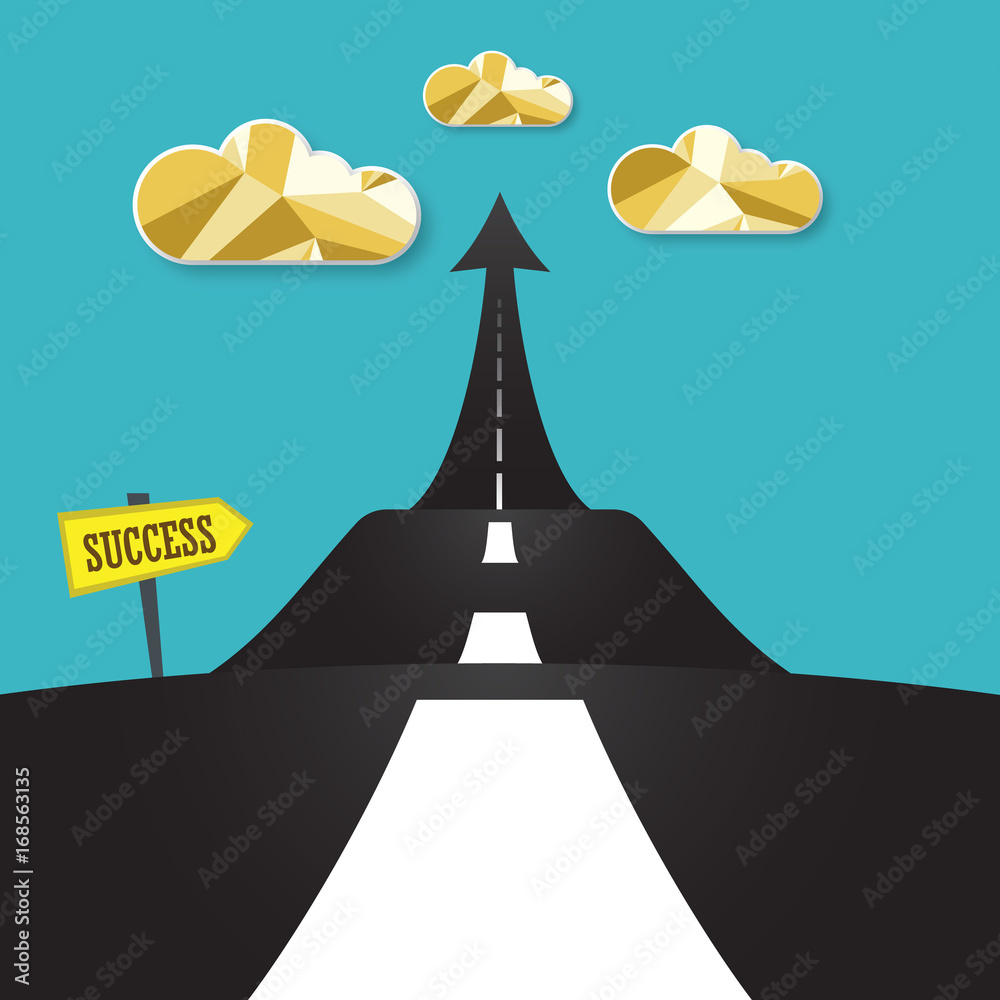 Concept of the road to success. Vector illustrator. Wachstum, Teamwork ...