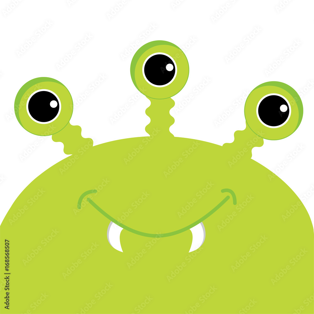 Cute Green Monster Clipart