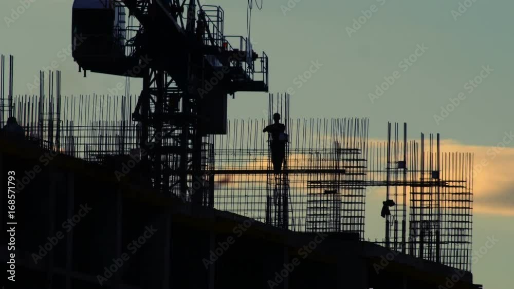 Construction site sunset, timelapse Stock Video | Adobe Stock