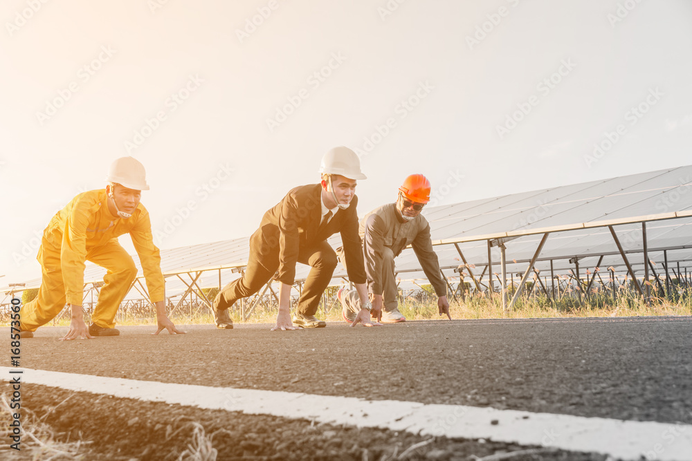 engineer and operation team working on service and maintenance ...